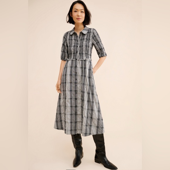 Maeve | Dresses | Anthropologie Maeve Shortsleeve Smocked Midi ...